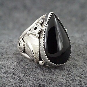 Onyx & Sterling Silver Ring Darrell Morgan Size 8 - Etsy