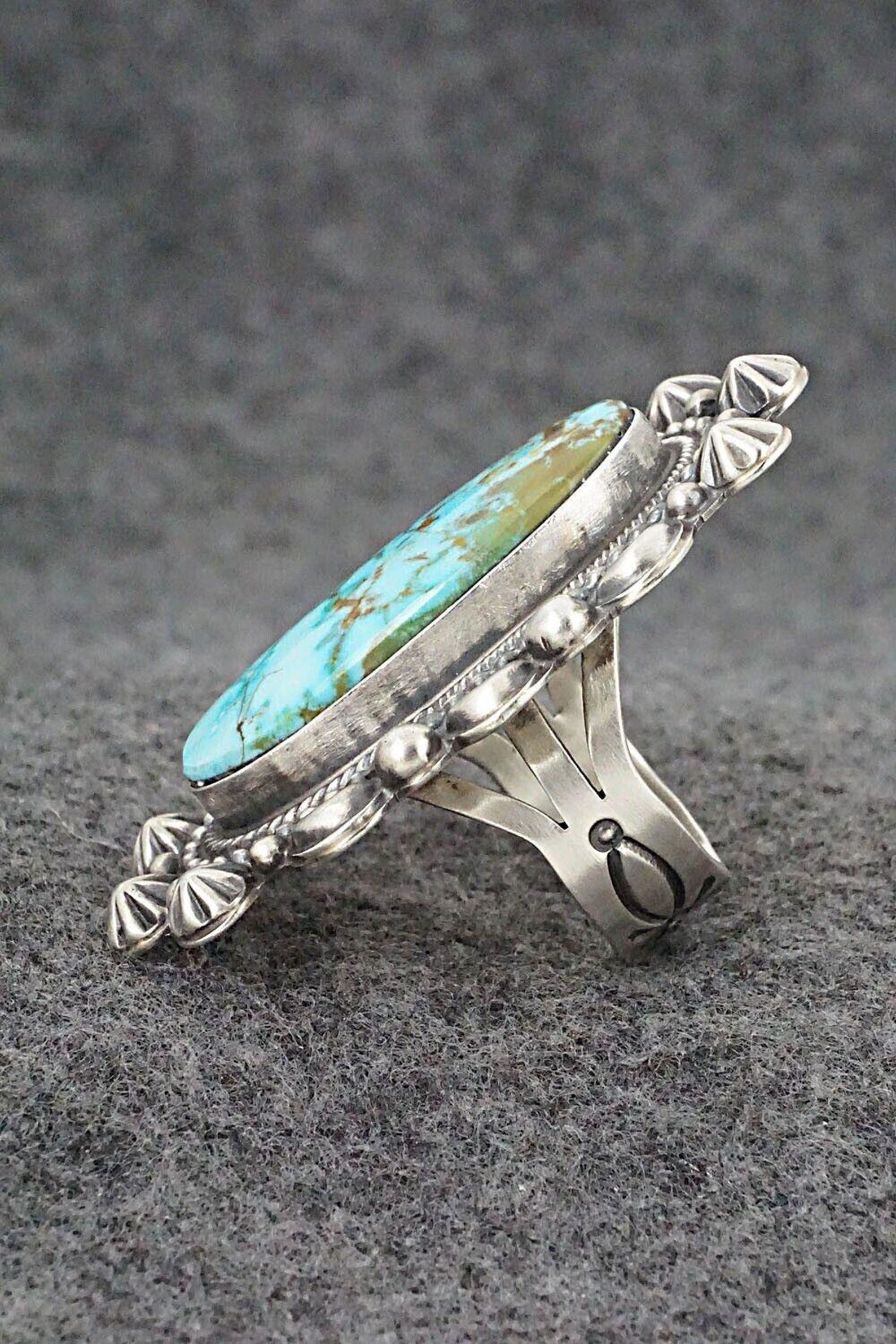 Turquoise & Sterling Silver Ring - Tom Lewis - Size 7.5 - Etsy