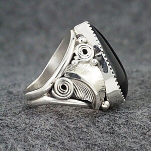 Onyx & Sterling Silver Ring Darrell Morgan Size 8 - Etsy