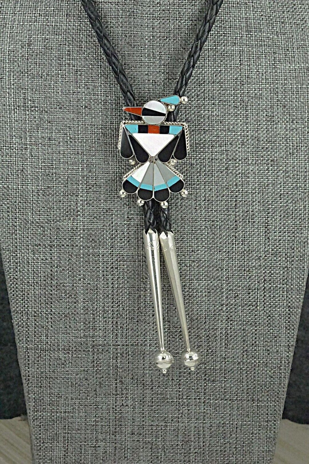 Multi-stone & Sterling Silver Inlay Bolo Tie - Favian Cellicion - Etsy