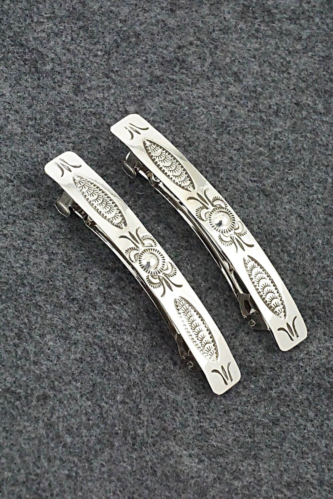 Sterling Silver Hair Barrettes Bertha Begay - Etsy