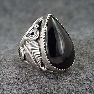 Onyx & Sterling Silver Ring Darrell Morgan Size 6.75 - Etsy
