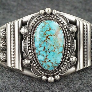 Turquoise & Sterling Silver Bracelet - Tom Lewis - Etsy