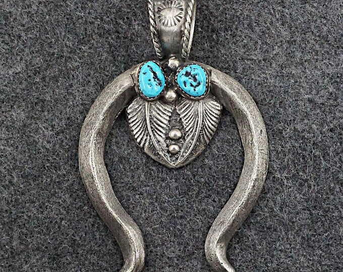 Turquoise and Sterling Silver Pendant - Gilbert Martin - Etsy