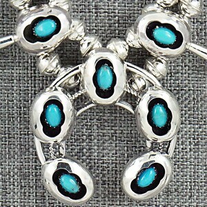 Turquoise & Sterling Silver Mini Squash Blossom Set Phil Garcia - Etsy