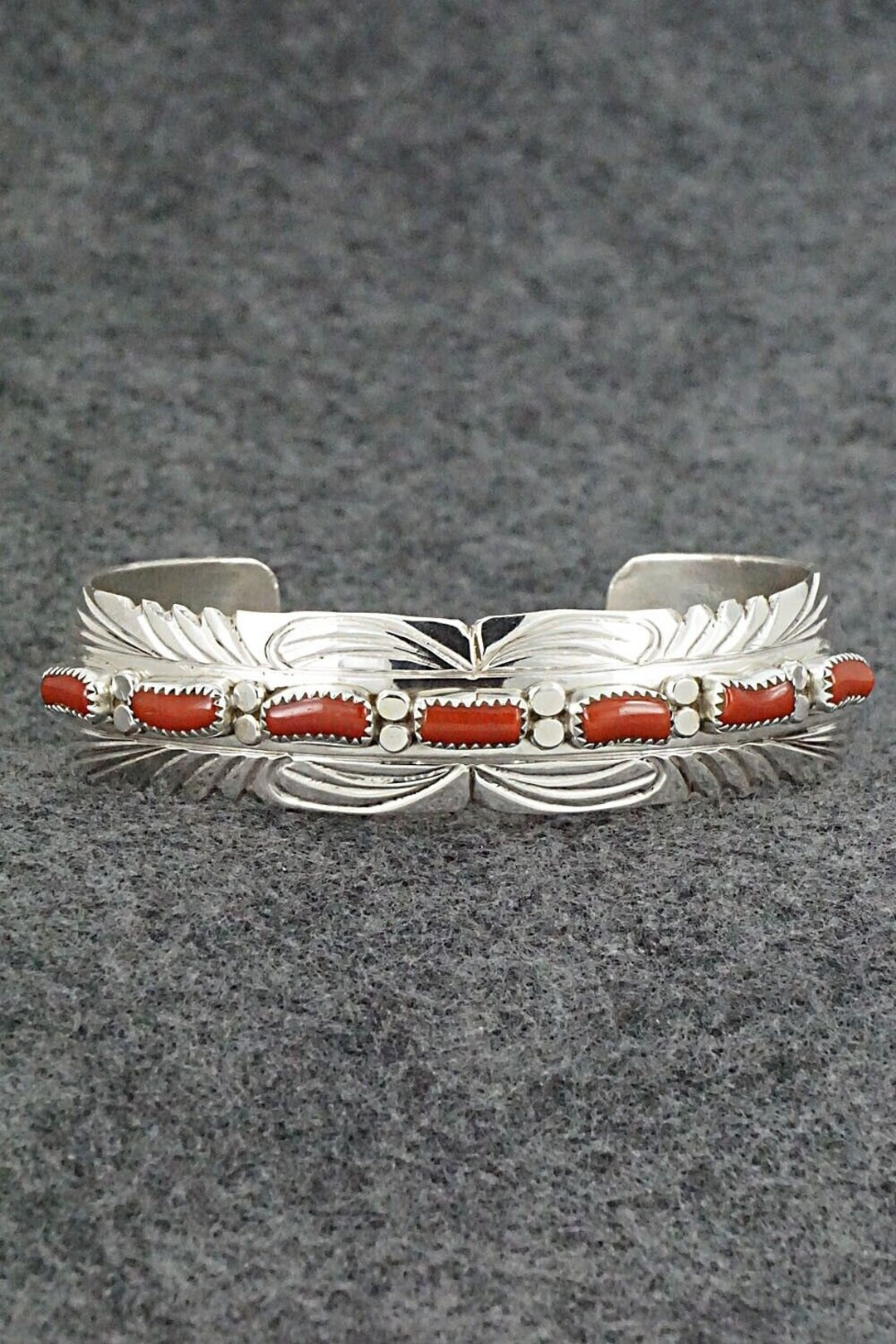 Coral & Sterling Silver Bracelet David Segar - Etsy