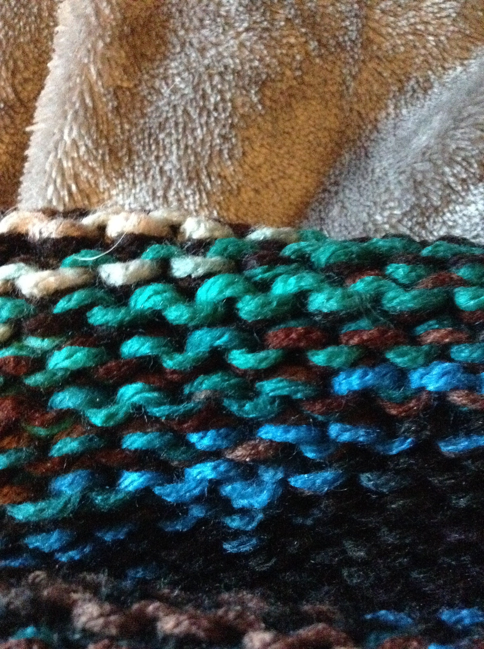 Blue and Brown Infinity Scarf - Etsy