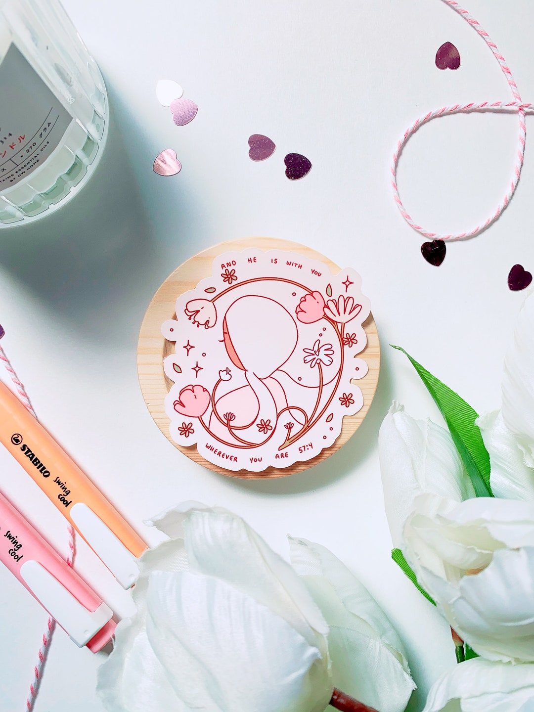 Hijabi Muslim Cute Hijabi Stickers He is With You Quran Islamic ...