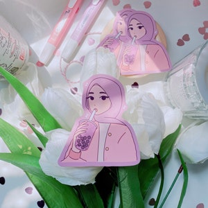 Boba Tea Hijabi - Cute Hijabi Stickers - Islamic Stickers - Cute Hijabi ...
