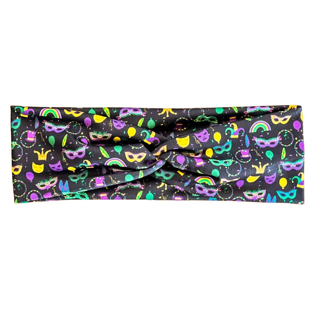 Mardi Gras Celebration Masks Adult Knotted Headband / Topknot - Etsy
