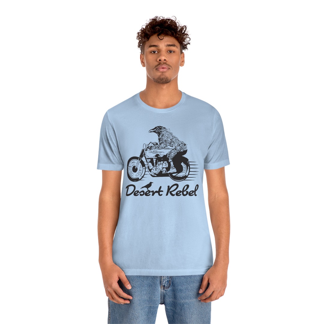 Desert Rebel Motorcycle Raven Biker Tee - Etsy España