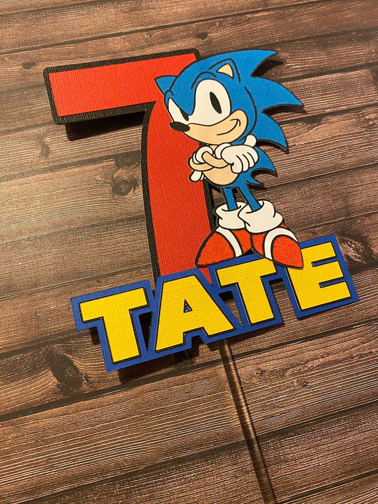 Sonic Cake Topper Sonic Topper Sonic Theme Birthday Party | Etsy