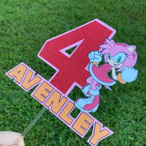 Amy Rose the Hedgehog Cake Topper, Sonic Amy Theme Birthday Party ...