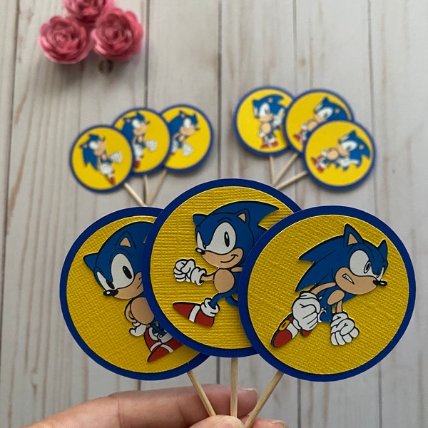 Sonic the Hedgehog Cupcake Toppers Svg - Etsy