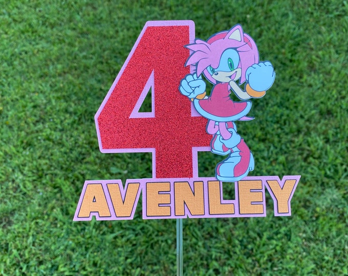 Amy Rose Sonic Inspired Cake Topper Shaker - Etsy