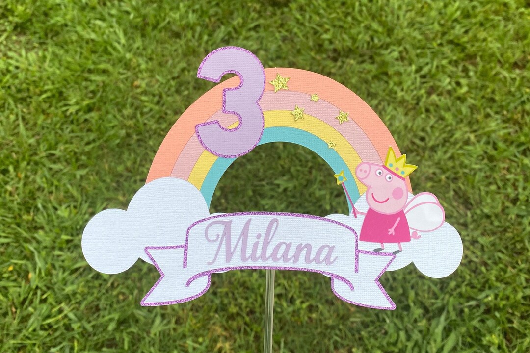 Peppa Pig Cake Topper, Peppa Cake Topper, Peppa Pig Birthday, Peppa Pig ...