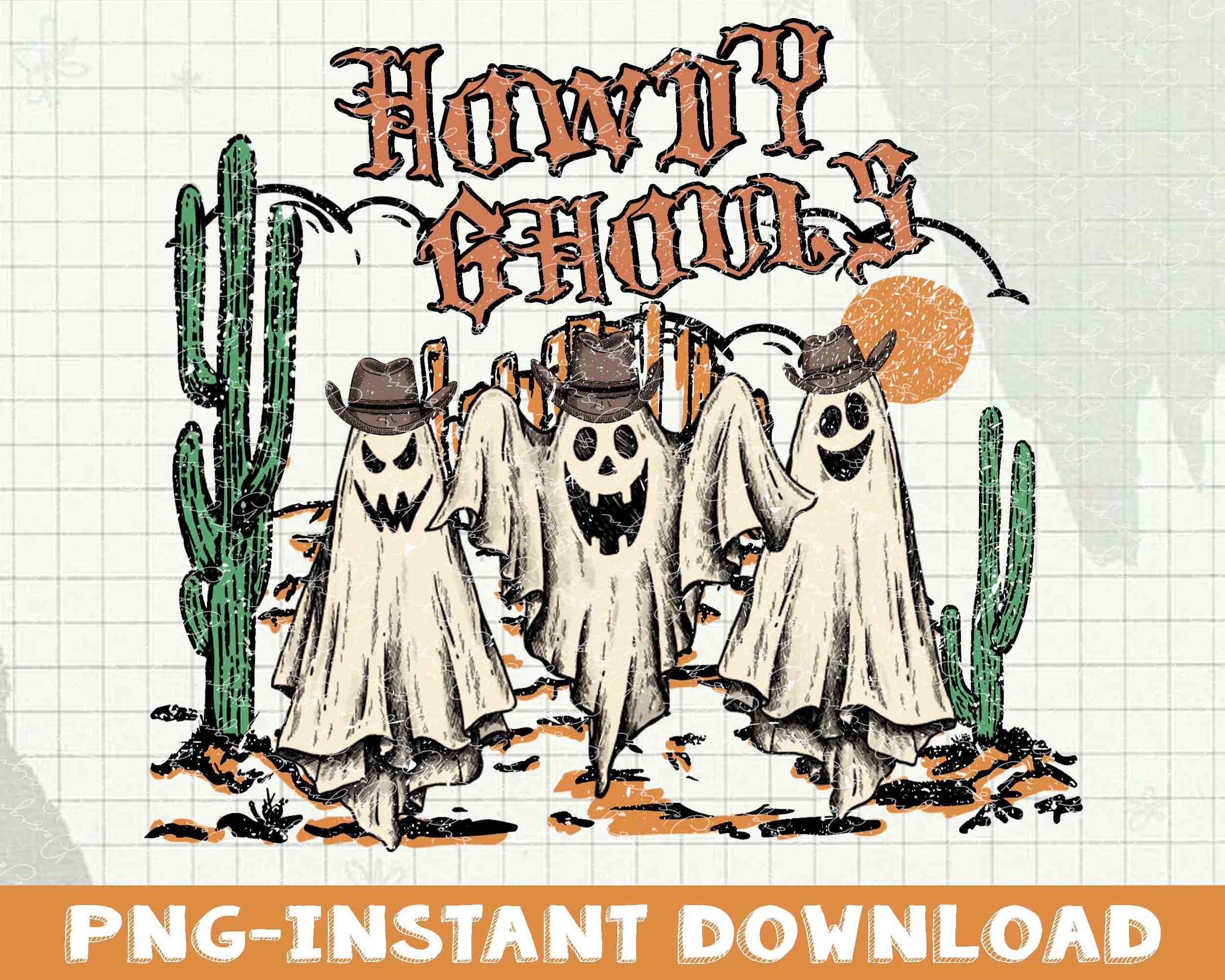 Spooky Halloween Png Design, Howdy Ghouls Png, Art Text Design, Print ...