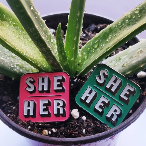 She Her Pronoun Pin - Etsy