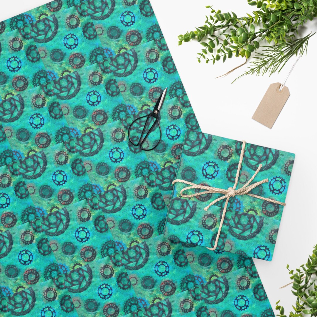 Bike Gear Wrapping Paper - Etsy