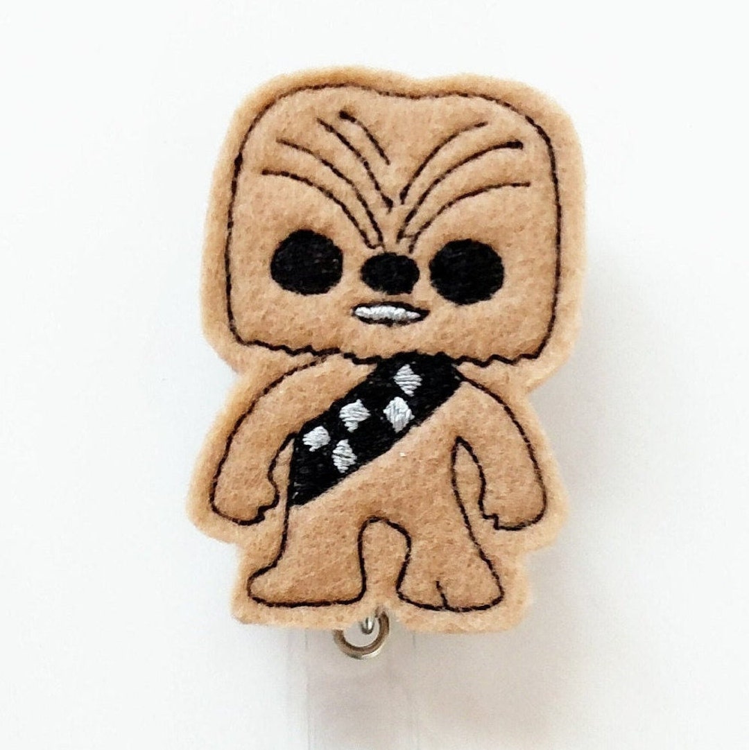Chewbacca Badge Reel: Felt Embroidered Star Wars ID Badge - Etsy