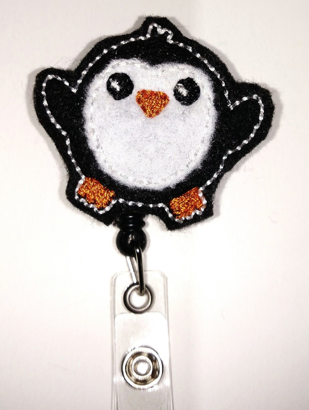 Penguin Badge Reel With Clip - Etsy