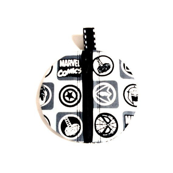 Black and White Marvel Logo Coin Purse Change Purse Zippered | Etsy