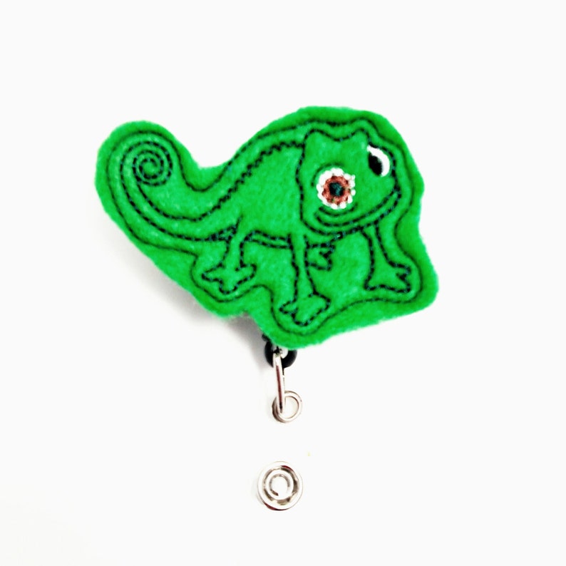 Pascal ID Badge Holder Tangled ID Badge Reel Chameleon Badge - Etsy