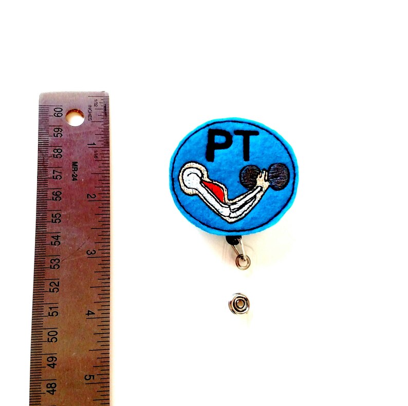 Physical Therapy Badge Reel: Embroidered Felt PT ID Holder - Etsy