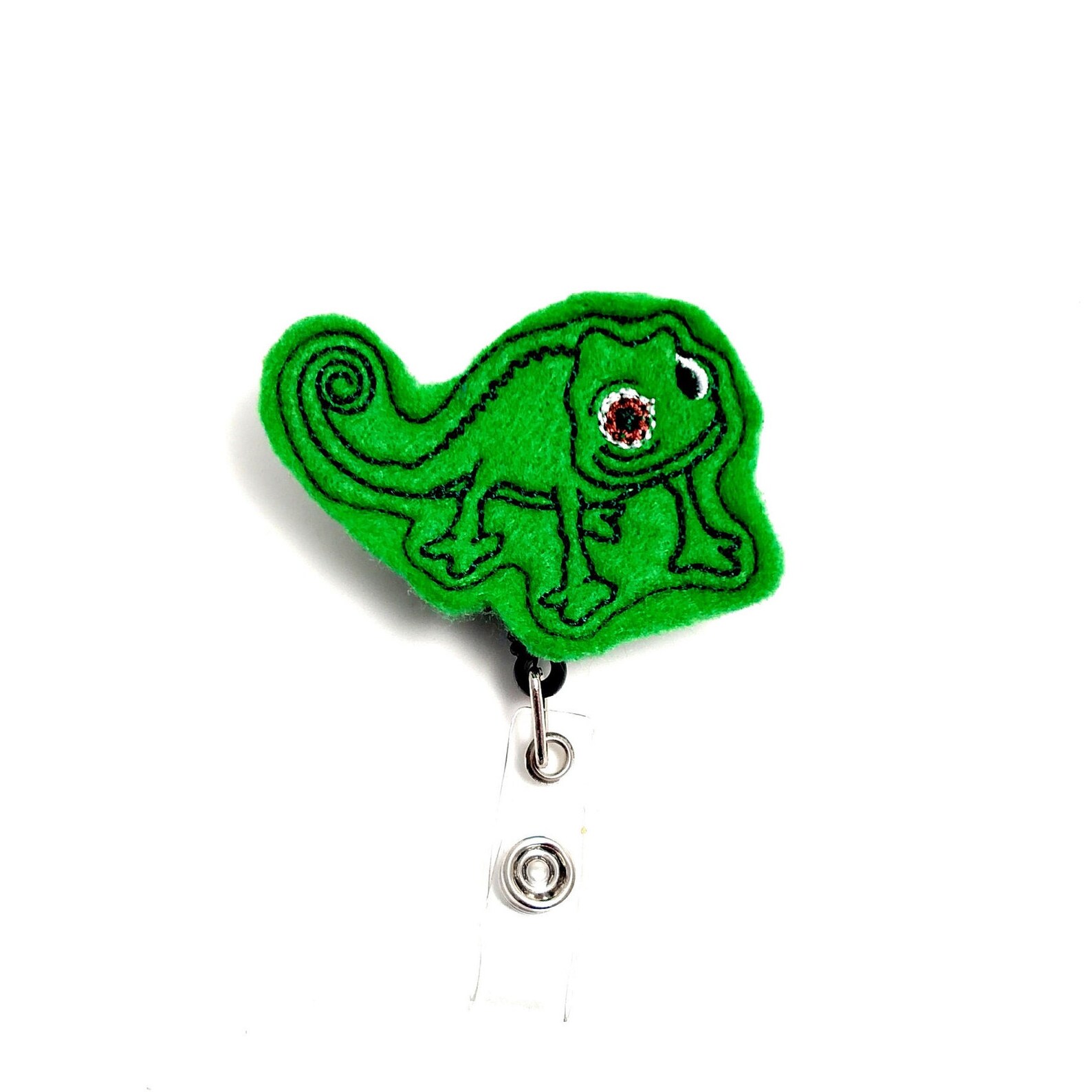 Pascal ID Badge Holder Tangled ID Badge Reel Chameleon Badge - Etsy