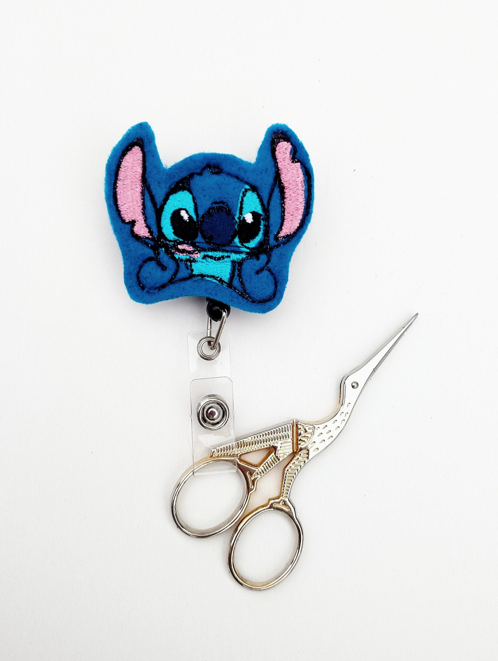 Stitch ID Badge Holder Disney Stitch Badge Reel With Clip - Etsy