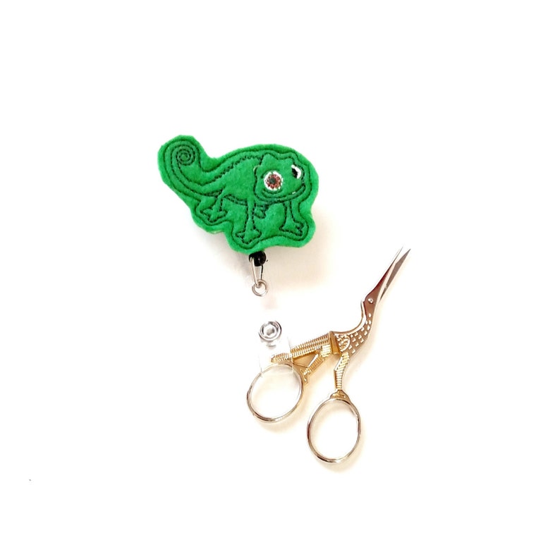 Pascal ID Badge Holder Tangled ID Badge Reel Chameleon Badge - Etsy