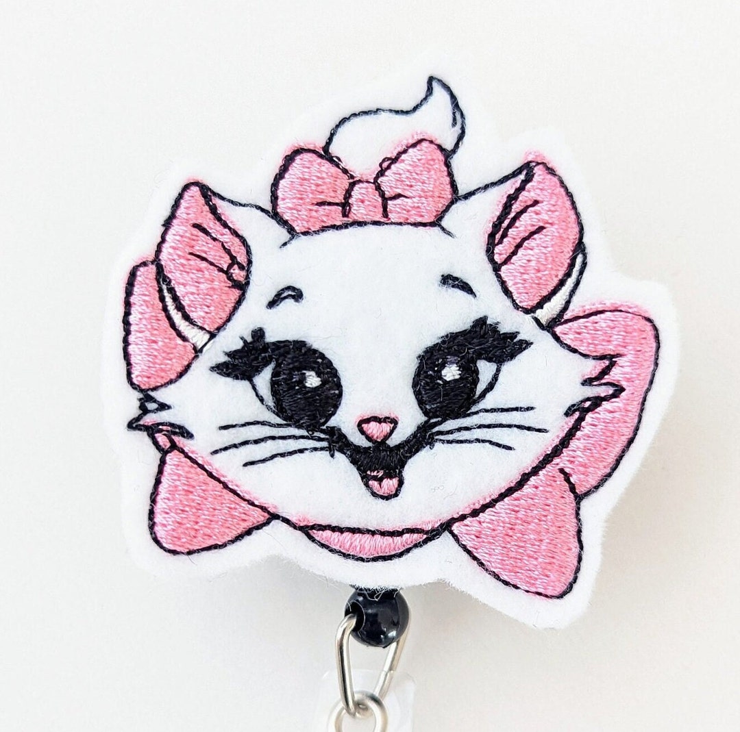 Marie Cat ID Badge Holder, Aristocrats ID Badge Holder, White Cat Badge ...