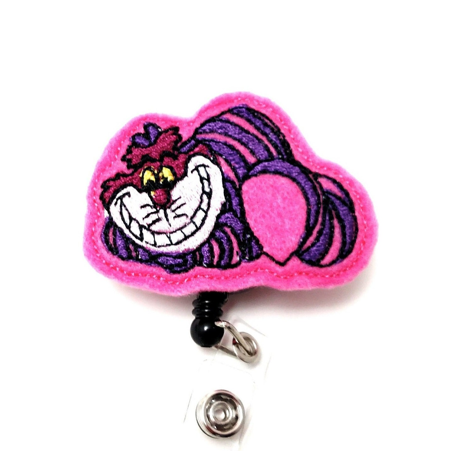 Cheshire Cat ID Badge Holder Cat Badge Reel Disney Cat Badge - Etsy