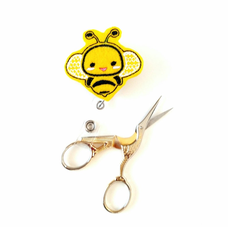 Cute Bee Badge Holder, Bumble Bee ID Badge Holder, Badge Reel With Clip ...