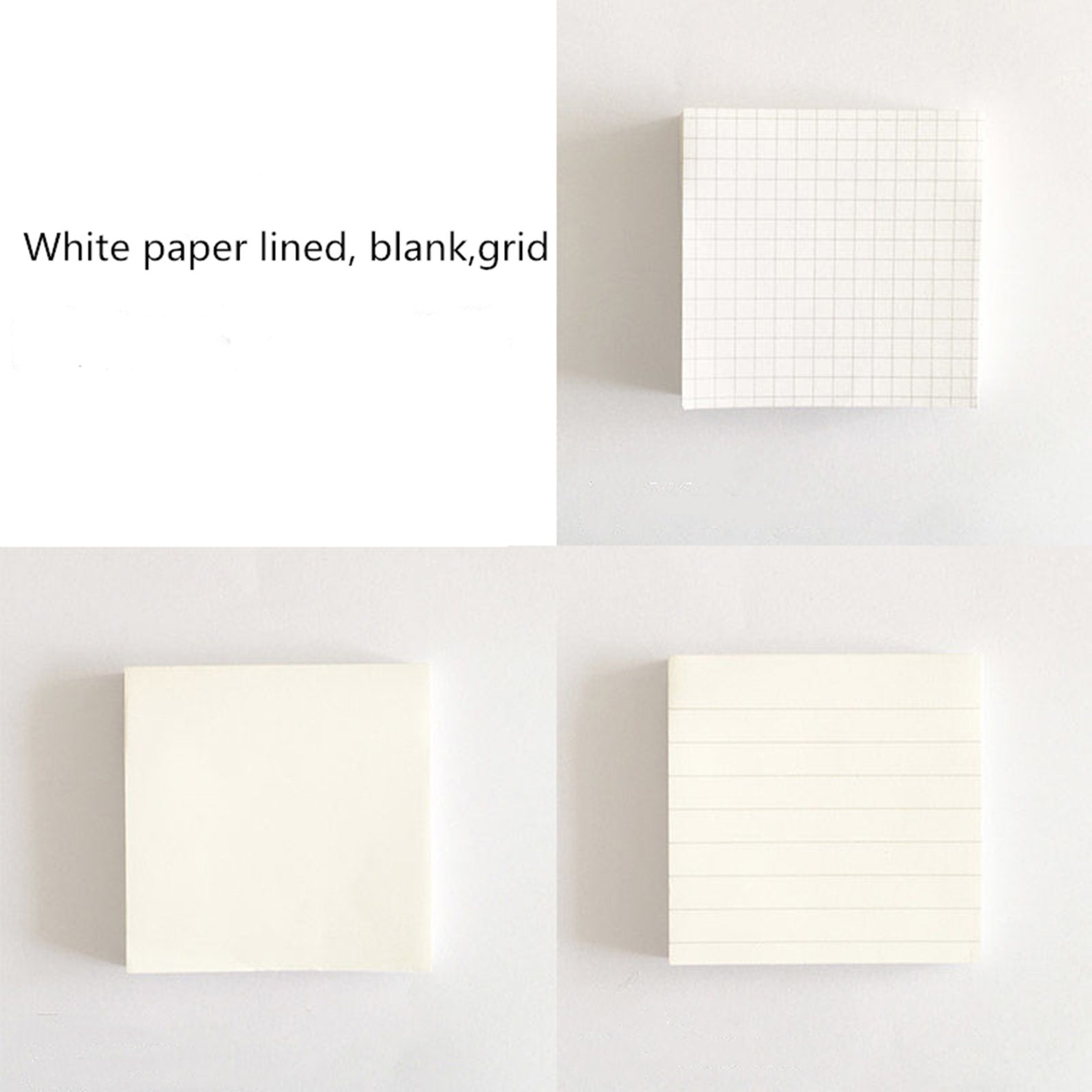 Sticky Notes Lined Blank Grid Paper Notes Kraft Memo Pad 80 - Etsy