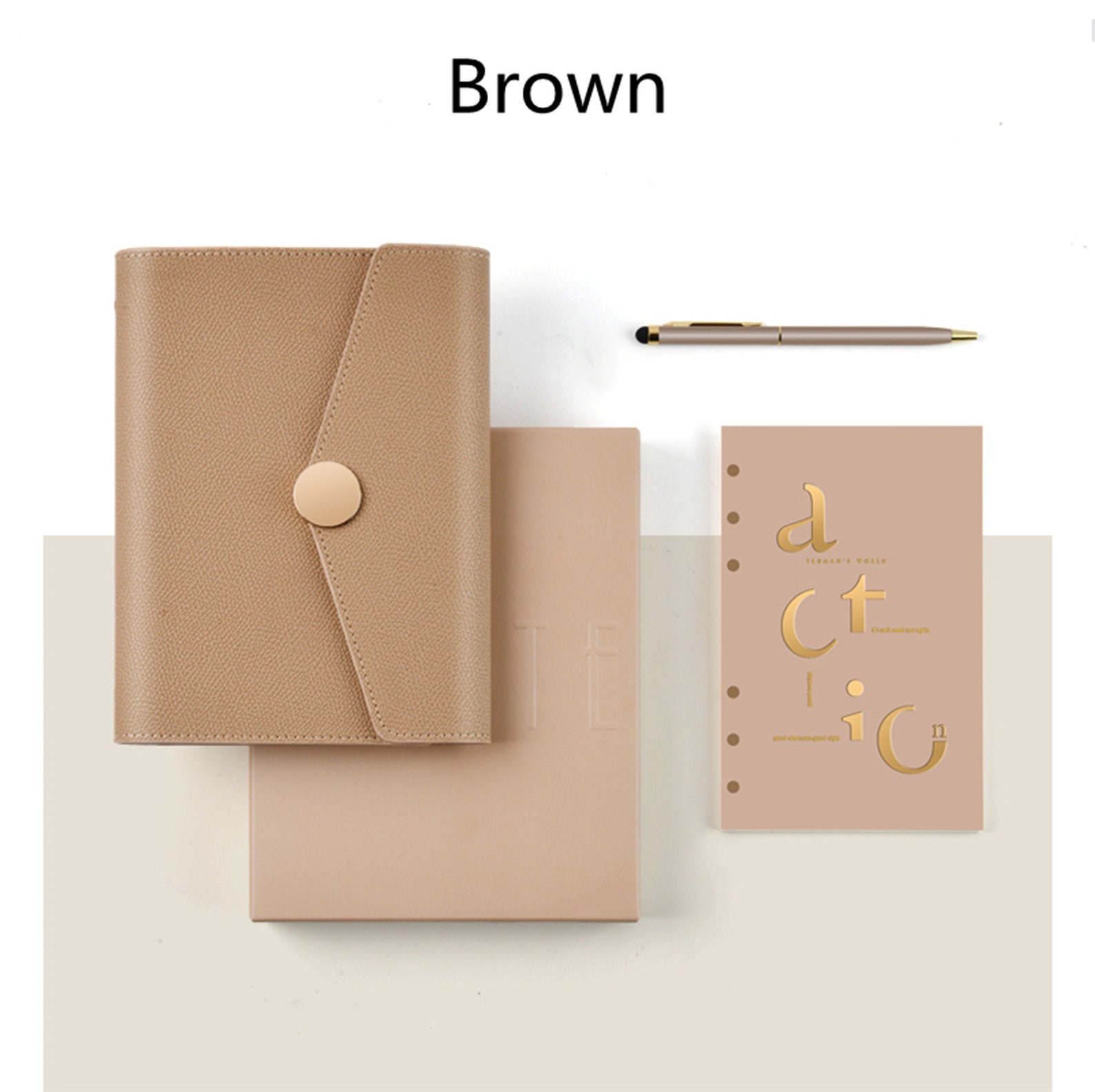 A5 A6 Binder Planner 6 Ring Synthetic Leather Clutch Style PU Notebook ...