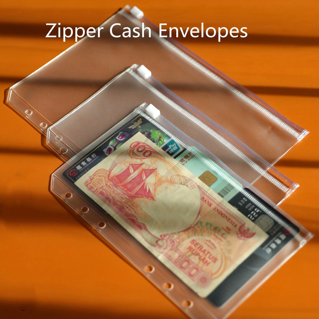 Zipper Cash Envelopes Clear Envelopes Binder Budget Planner Inserts ...