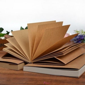 Kraft Brown Paper Notebook Blank Notebook Journal Scrapbook Display ...