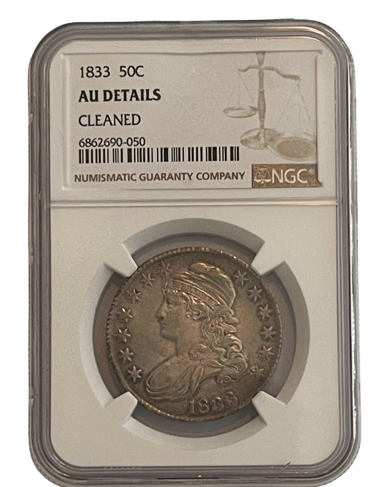 1833 Capped Bust Silver LETTERED Half Dollar 50c NGC AU - Etsy