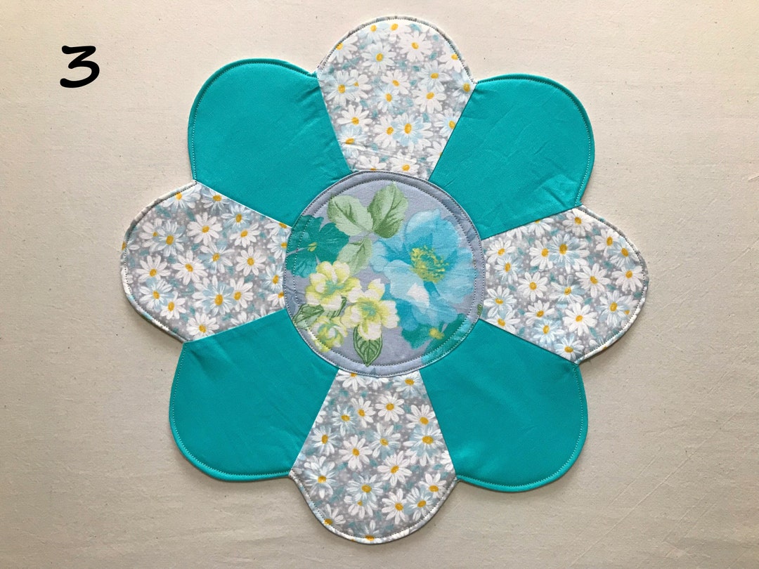 Reversible Handmade Cotton Flower Shaped Mat/placemat/kitchen Decor ...