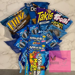 Blue Monochromatic Candy/snack Bouquet Valentine’s Day Birthday Gift - Etsy