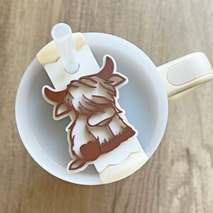 Highland Cow Tumbler Topper, Stanley Cup Tag for H2.0 Thirst Quencher ...
