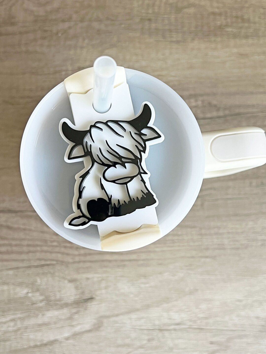 Highland Cow Tumbler Topper, Stanley Cup Tag for H2.0 Thirst Quencher ...