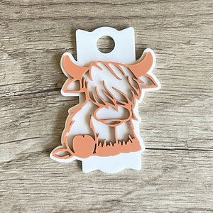 Highland Cow Tumbler Topper, Stanley Cup Tag for H2.0 Thirst Quencher ...