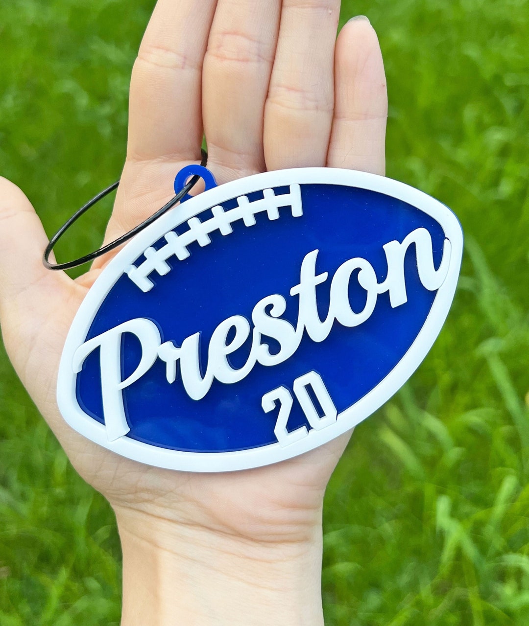 Personalized Football Bag Tag, Acrylic Custom Name Number, Team Gift - Etsy