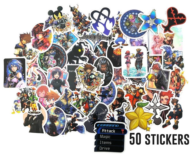 50 Piece Kingdom Hearts Sticker Set - Stickers - Collectible Stickers ...