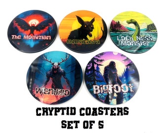 Cryptids Flexible Neoprene Rubber Drink Coaster Loch Ness Monster ...