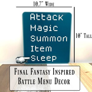 Final Fantasy Menu Wall Decor - Bedroom Decor - Final Fantasy Battle ...