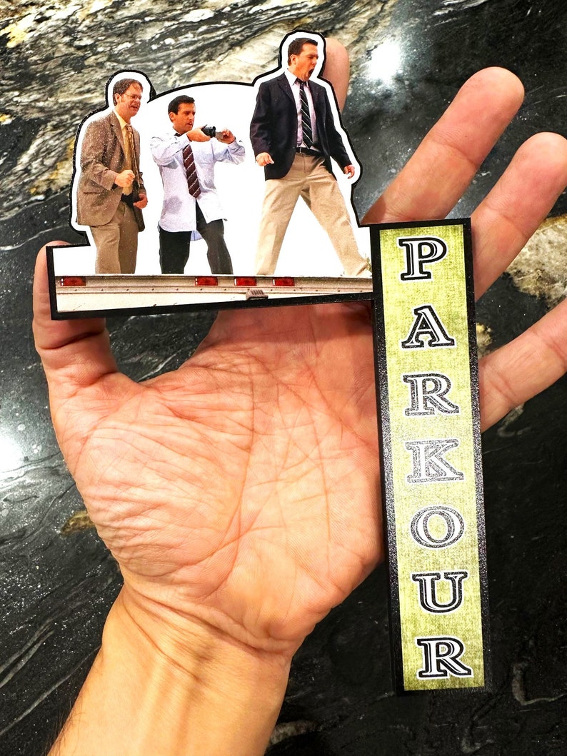 The Office Parkour Door Sitter: Michael Scott, Dwight, Andy (MDF) - Etsy