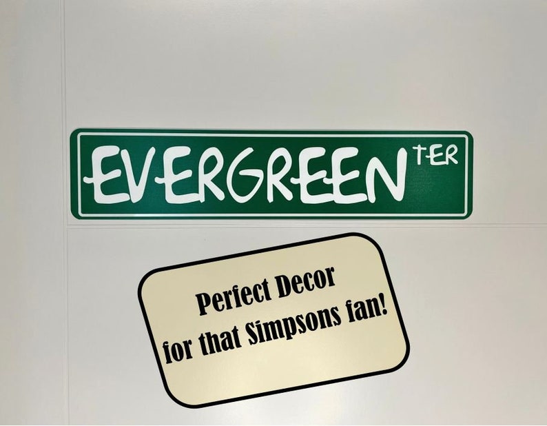 The Simpsons Street Sign the Simpsons Decor Evergreen - Etsy